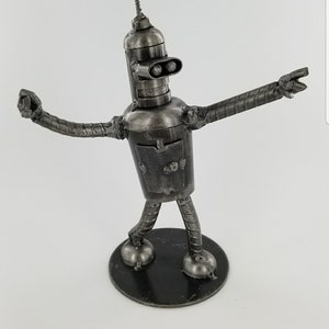 Recycled Bender Futurama Cartoon Inspired Handmade Metal Art Statue ...