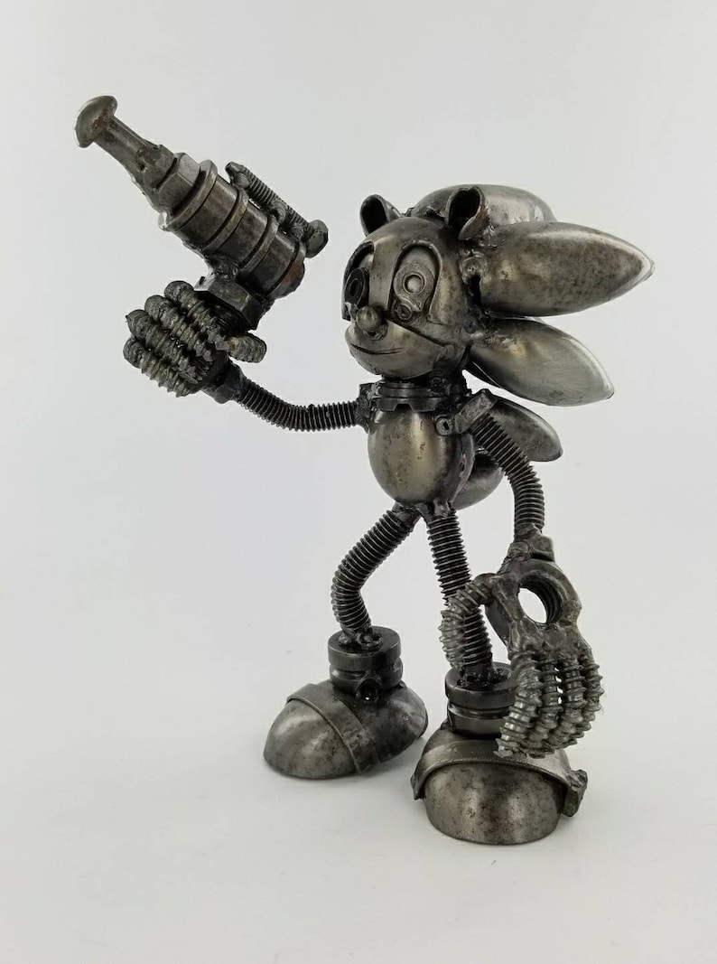 Recycled Metal Sonic the Hedgehog Video Game Inspired Handmade Statue ...