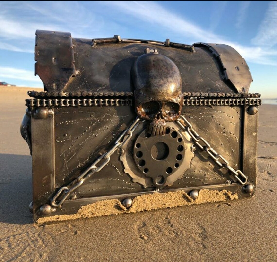 Custom Handmade Treasure Chest Fully Recycled Metal Art - Etsy