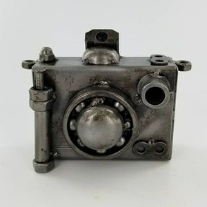CAMERA Steel Statue Recycled Metal,handmade Recycled Metal Art Piece ...
