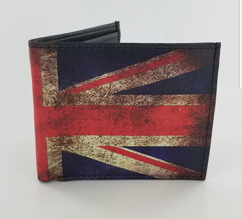 Genuine Handmade BRITISH UNION JACK Flag Leather Bifold | Etsy