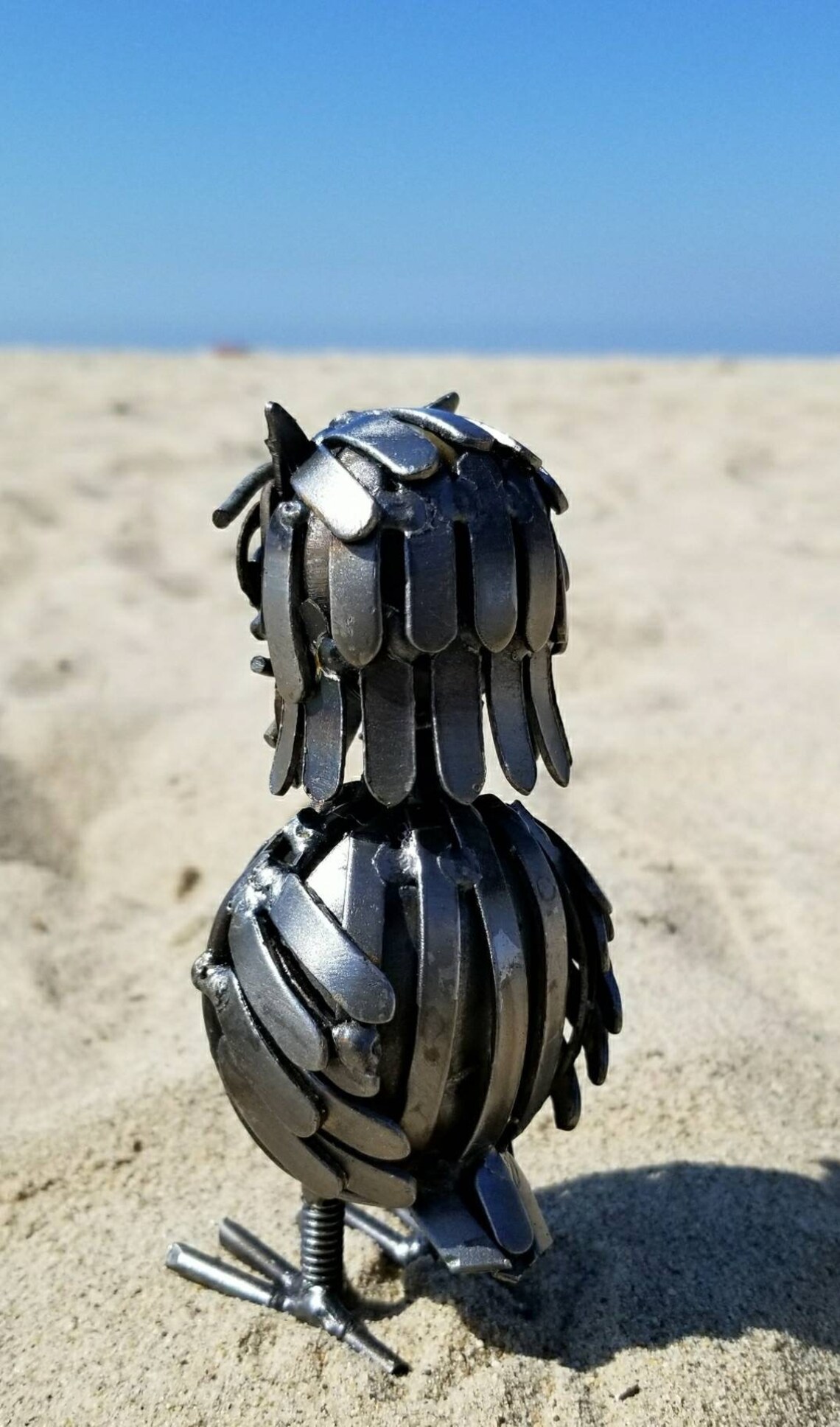 Recycled Metal OWL Art Statuehandmade Steel Sculpture With - Etsy