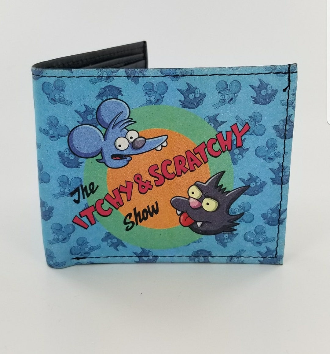 Handcrafted Leather Itchy and Scratchy Simpsons Cartoon Inspired Bifold ...