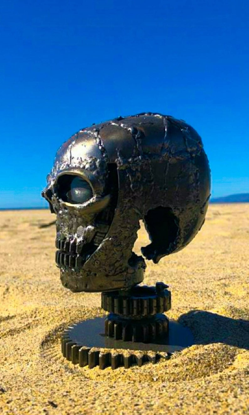 Human Skull Handmade Recycled Metal Art Statuescrap Steel - Etsy