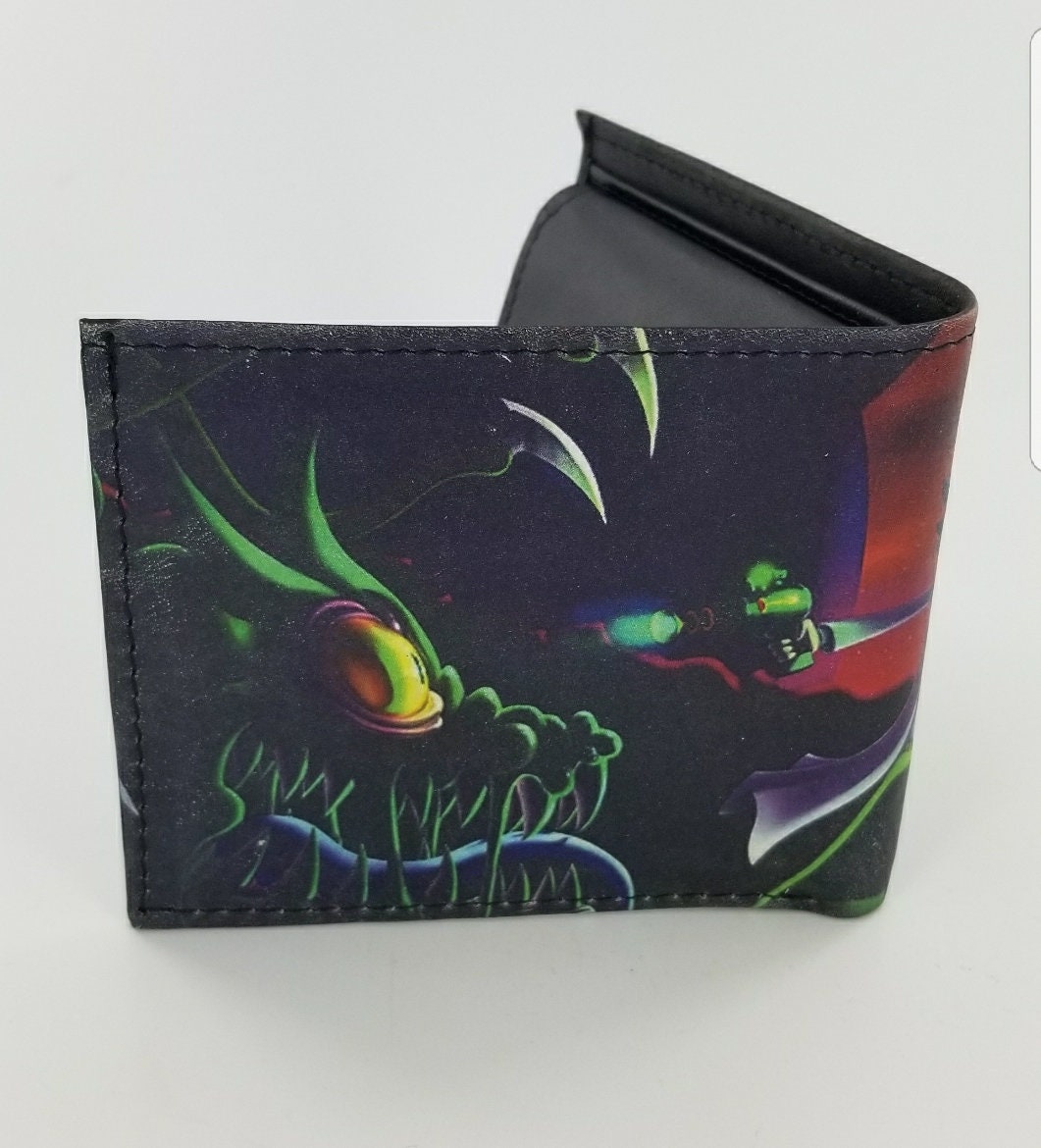 Handmade Cartoon Inspired Bifold Leather Wallet Worm Hole | Etsy