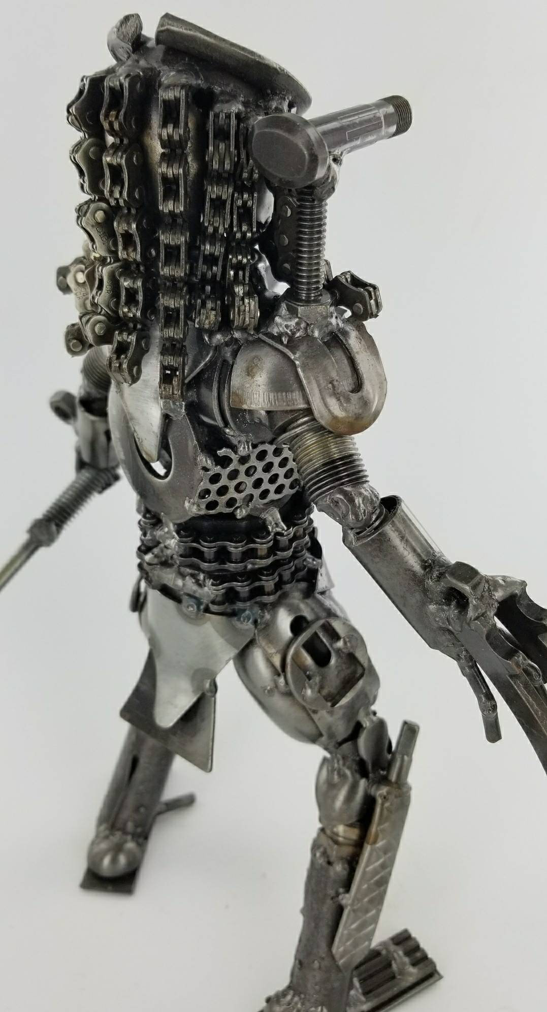 RECYCLED STEEL PREDATOR Handmade Metal Art Statue,scrap Sculpture,10.5 ...