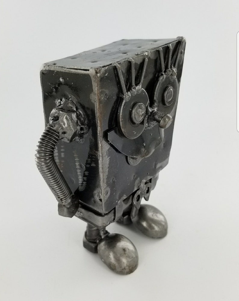 SPONGEBOB SQUAREPANTS Cartoon Inspired Handmade Recycled Metal Statue ...