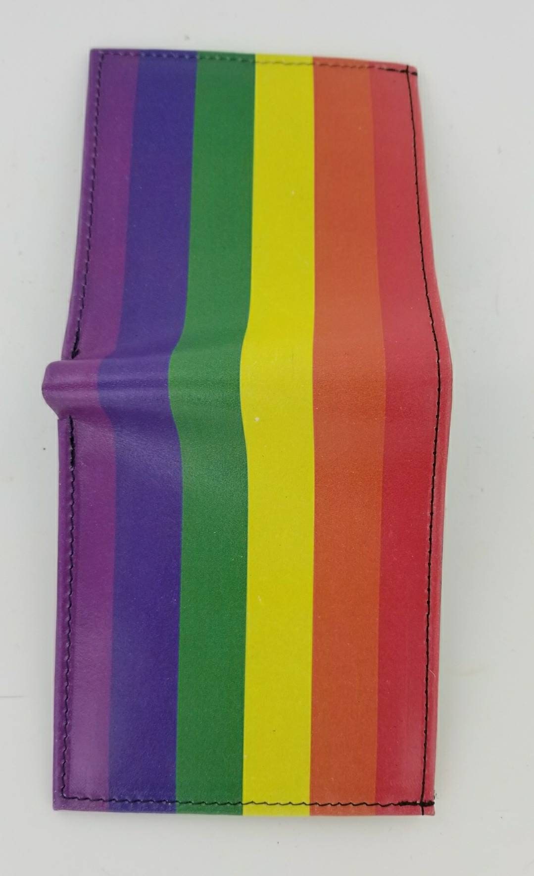LGBTQ Inspired Bifold Leather Bifold Wallet With Rainbow | Etsy