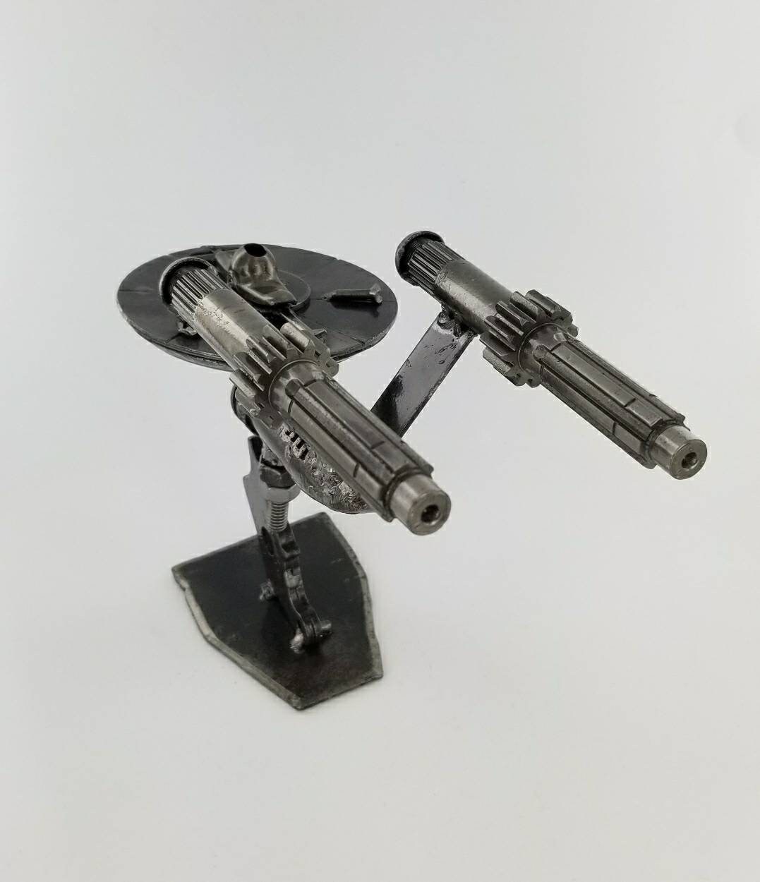 Handmade Recycled Enterprise Spaceship Metal Art Statue, Scrap ...