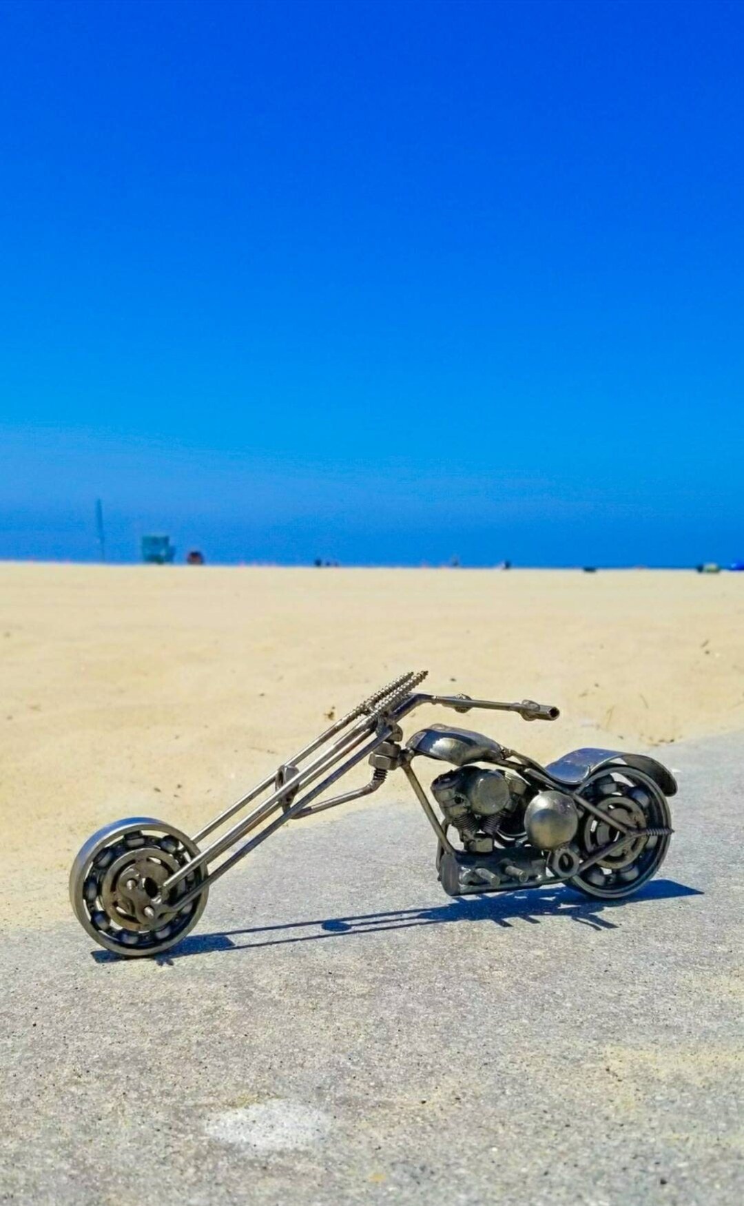 Chopper Motorcycle Inspired Handmade Recycled Metal Art Statue With ...