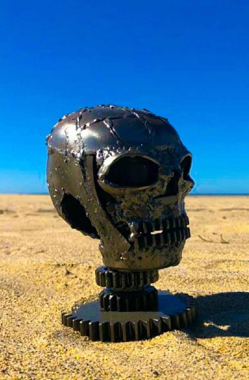 Human Skull Handmade Recycled Metal Art Statuescrap Steel - Etsy