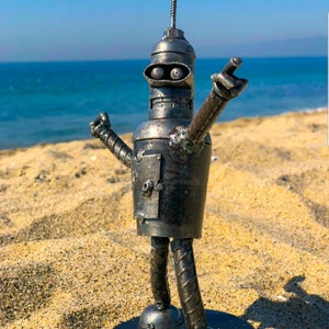 Recycled Bender Futurama Cartoon Inspired Handmade Metal Art Statue ...