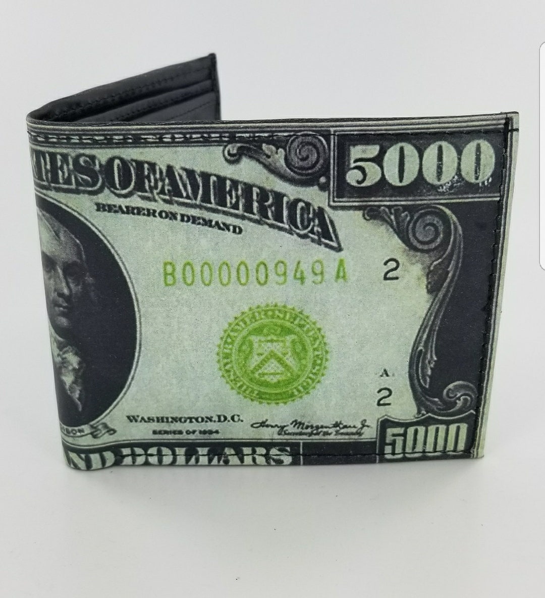 FIVE THOUSAND DOLLAR 1918 Design Inspired Bifold Leather Wallet,mens ...