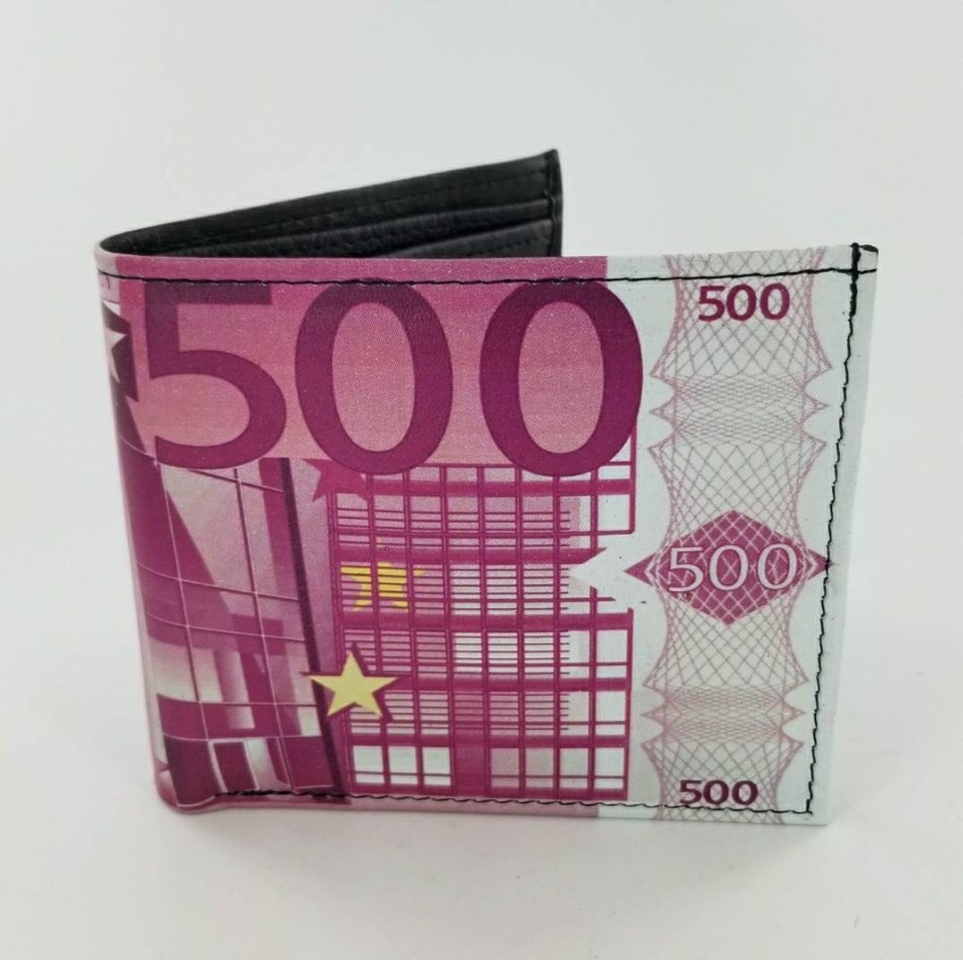 Five Hundred Euro Banknote Design Wallet ,genuine Leather Bifold Money ...