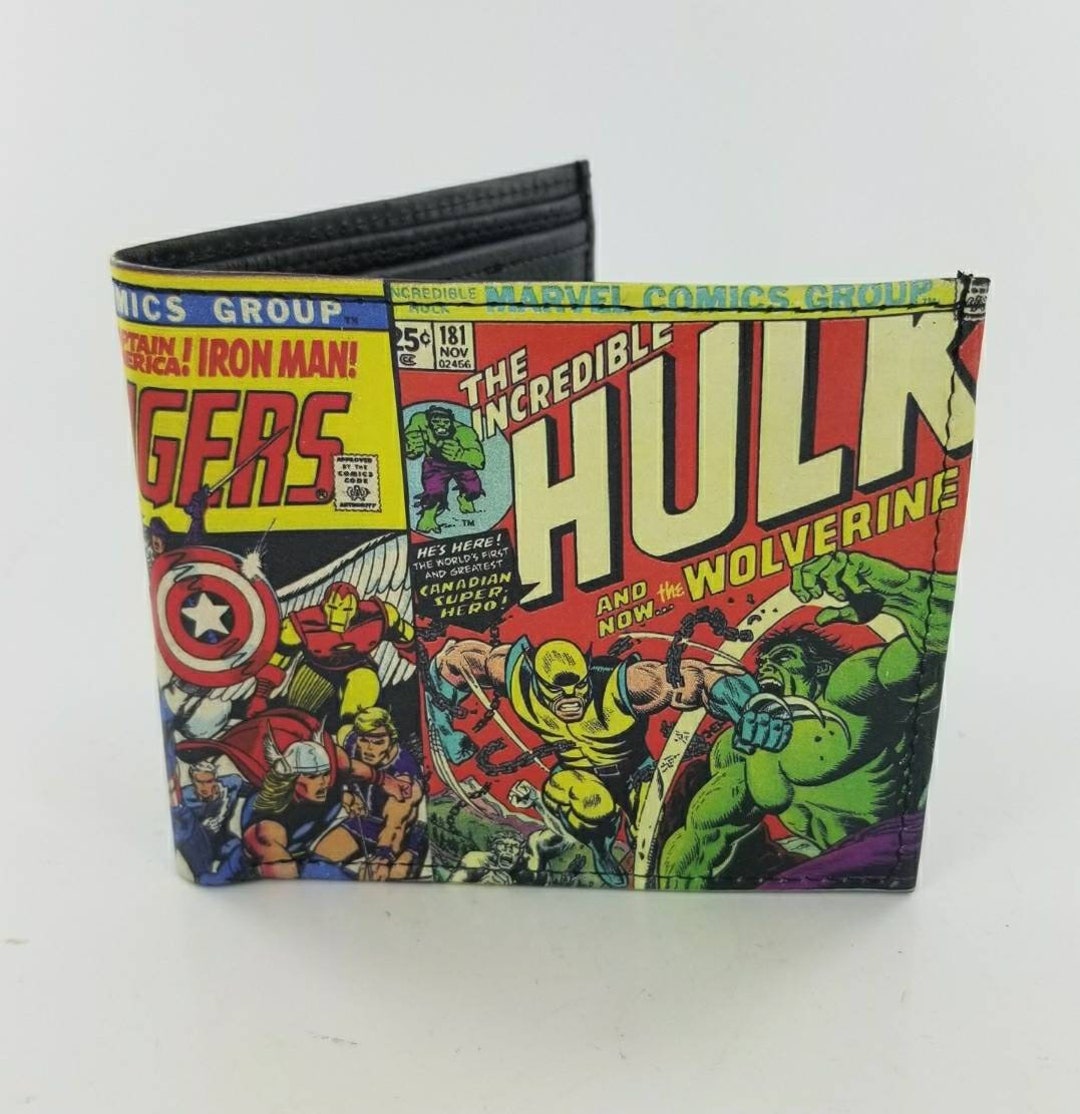Superhero Leather Bifold Wallet,genuine Handmade,comic Book Design,with ...