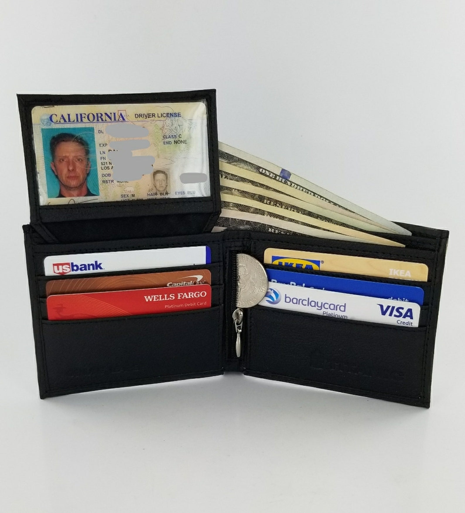 Superhero Leather Bifold Wallet,genuine Handmade Multicolored Abstract ...