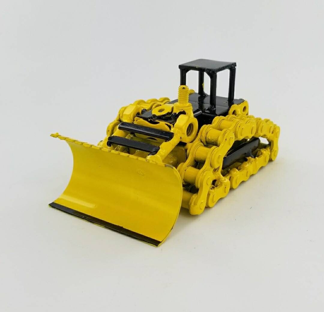 Bulldozer Earth Moving Caterpillar Vehicle Handpainted Recycled Metal ...