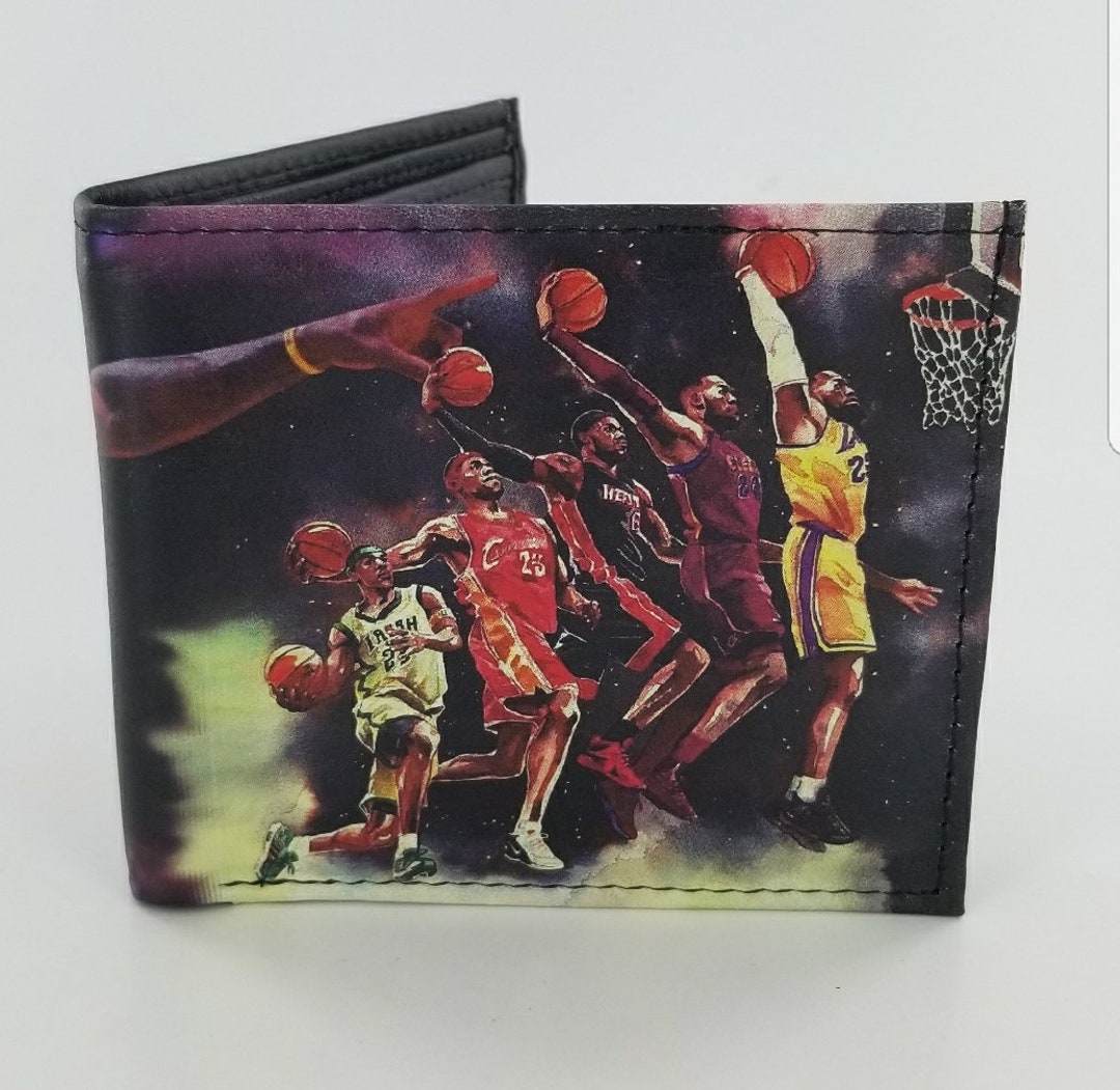 Basketball Legends Leather Wallet,genuine Handcrafted Bifold Basketball ...