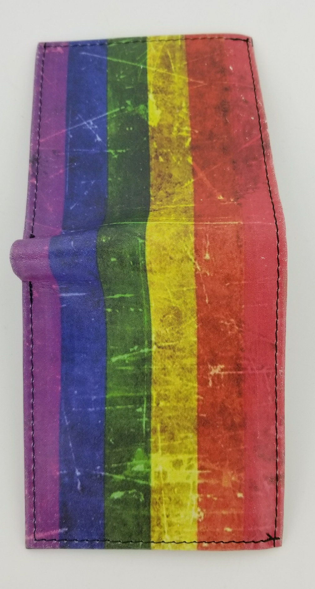 LGBTQ Inspired Bifold Leather Bifold Wallet With Rainbow Design,unisex ...