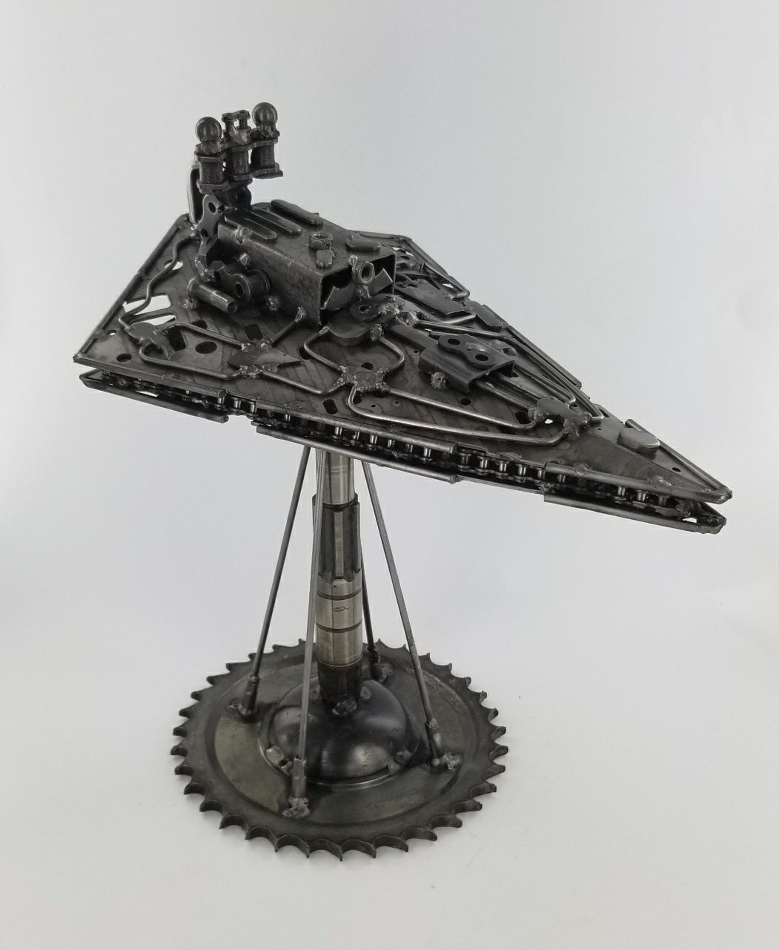Star Destroyer,star Wars Inspired Handmade Recycled Metal Art Statue ...