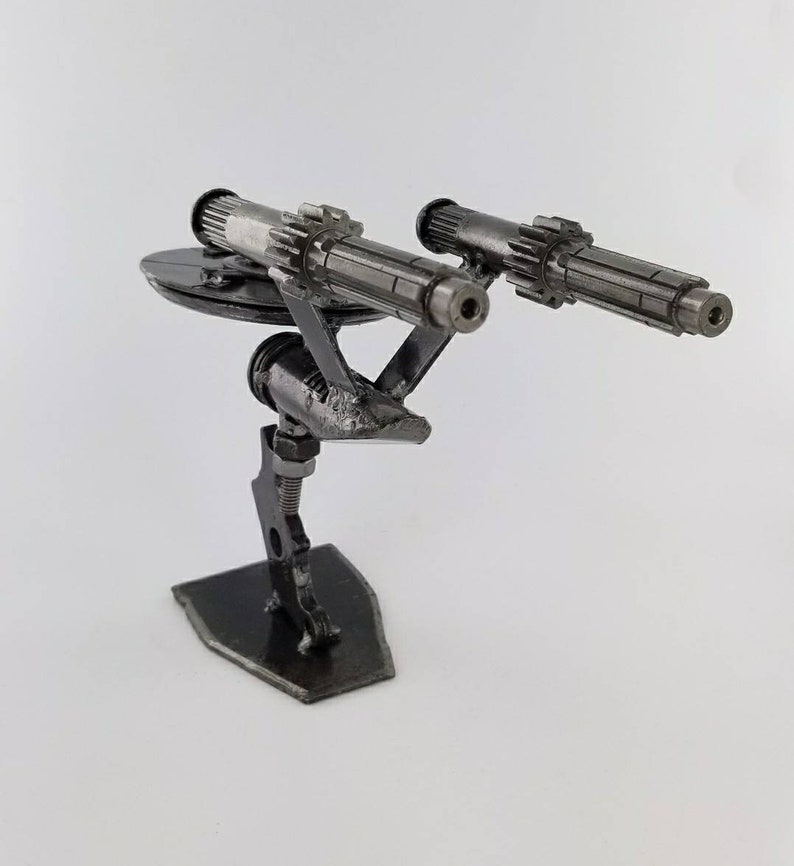 Handmade Recycled Enterprise Spaceship Metal Art Statue, Scrap ...