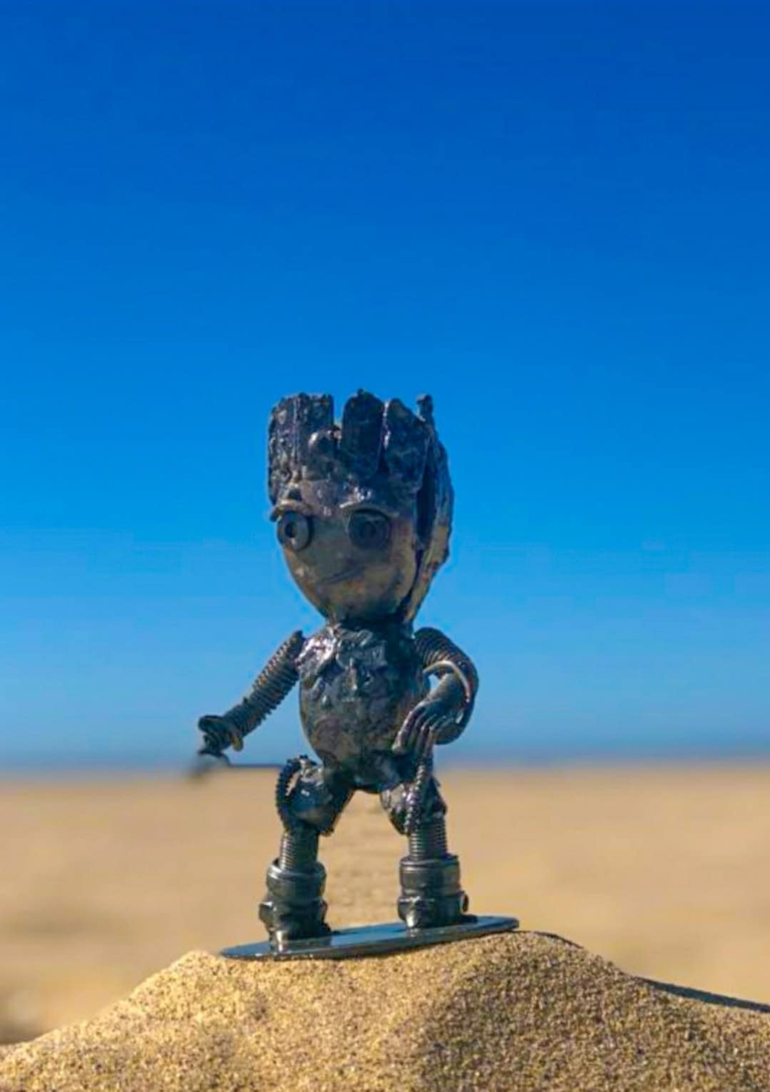 Cartoon Inspired, Handmade Recycled Metal Art Statue.made From Nuts ...