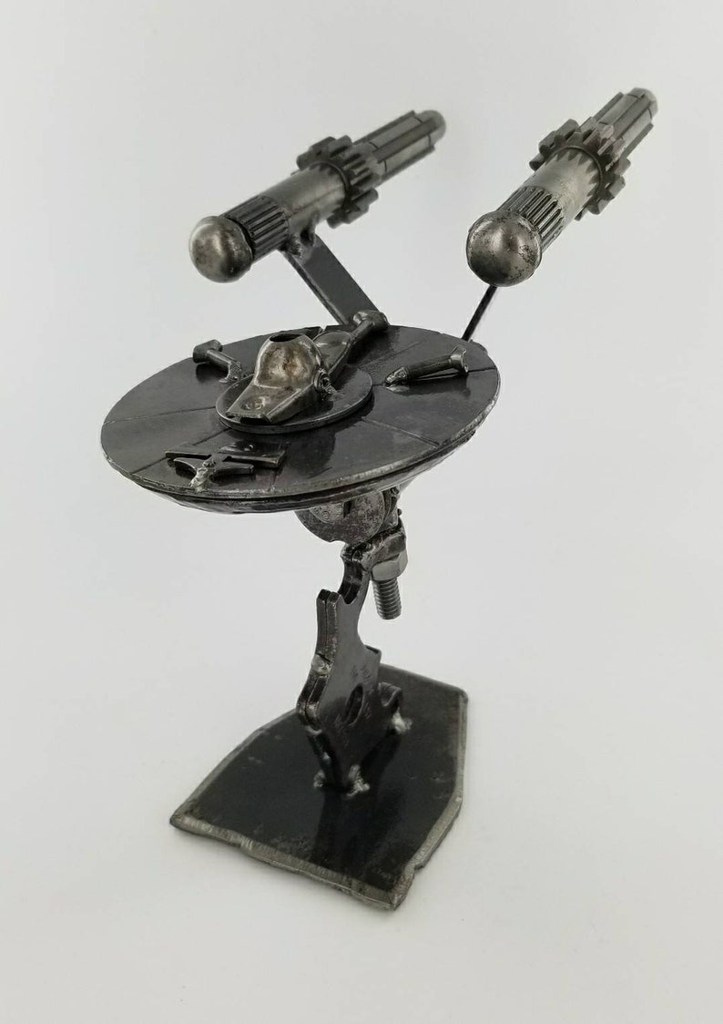 Handmade Recycled Enterprise Spaceship Metal Art Statue, Scrap ...