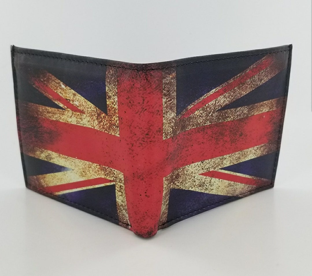 Genuine Handmade BRITISH UNION JACK Flag Leather Bifold Wallet.fully ...