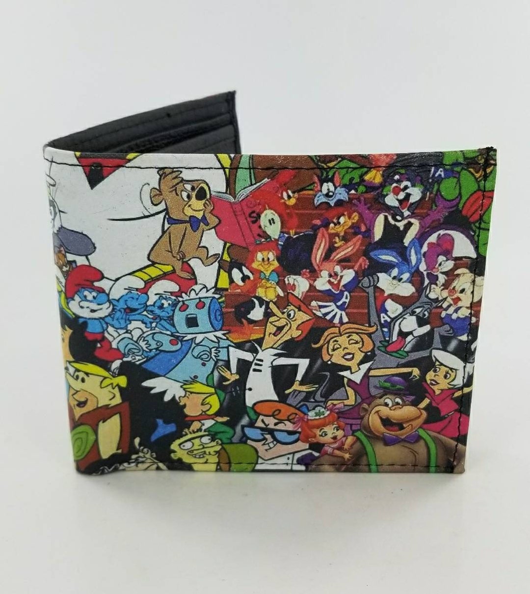 Handmade Multi Cartoon Character Inspired Design Bifold Leather Wallet ...