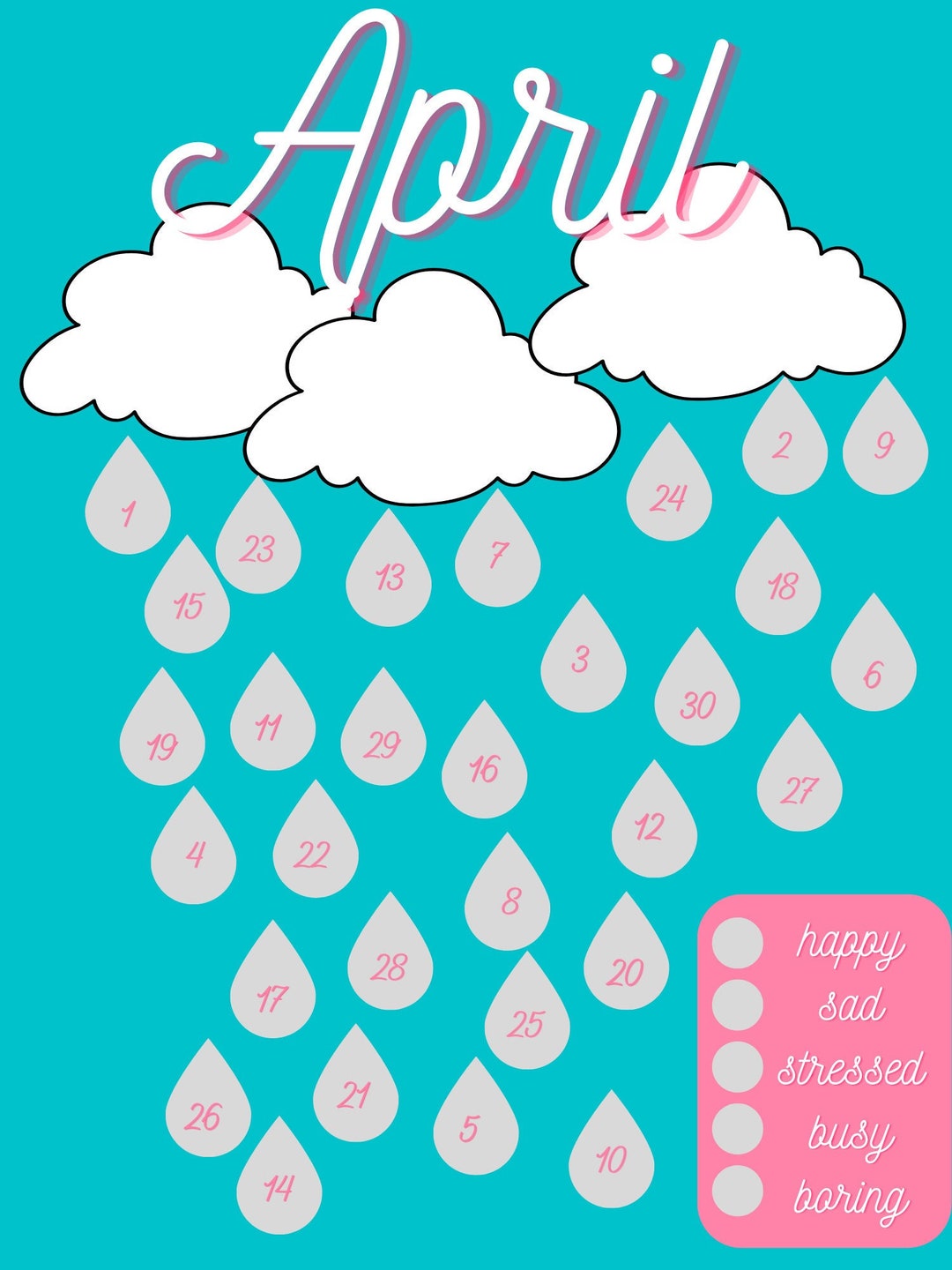 April Mood Tracker - Etsy