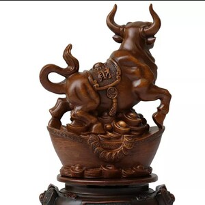Chinese Feng Shui Lucky Gold Money Cattle/ox Cow Home/office Decor ...