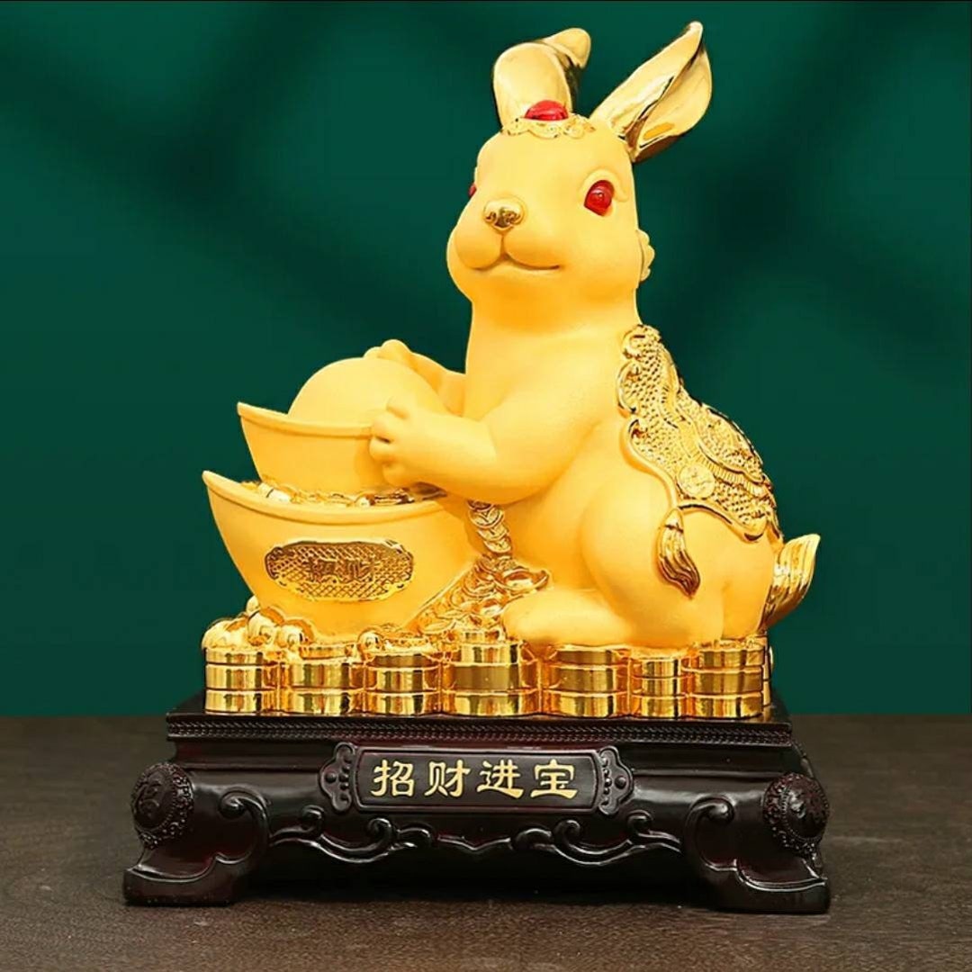 Chinese Feng Shui Lucky Gold Money Rabbit Home/office Decoration ...