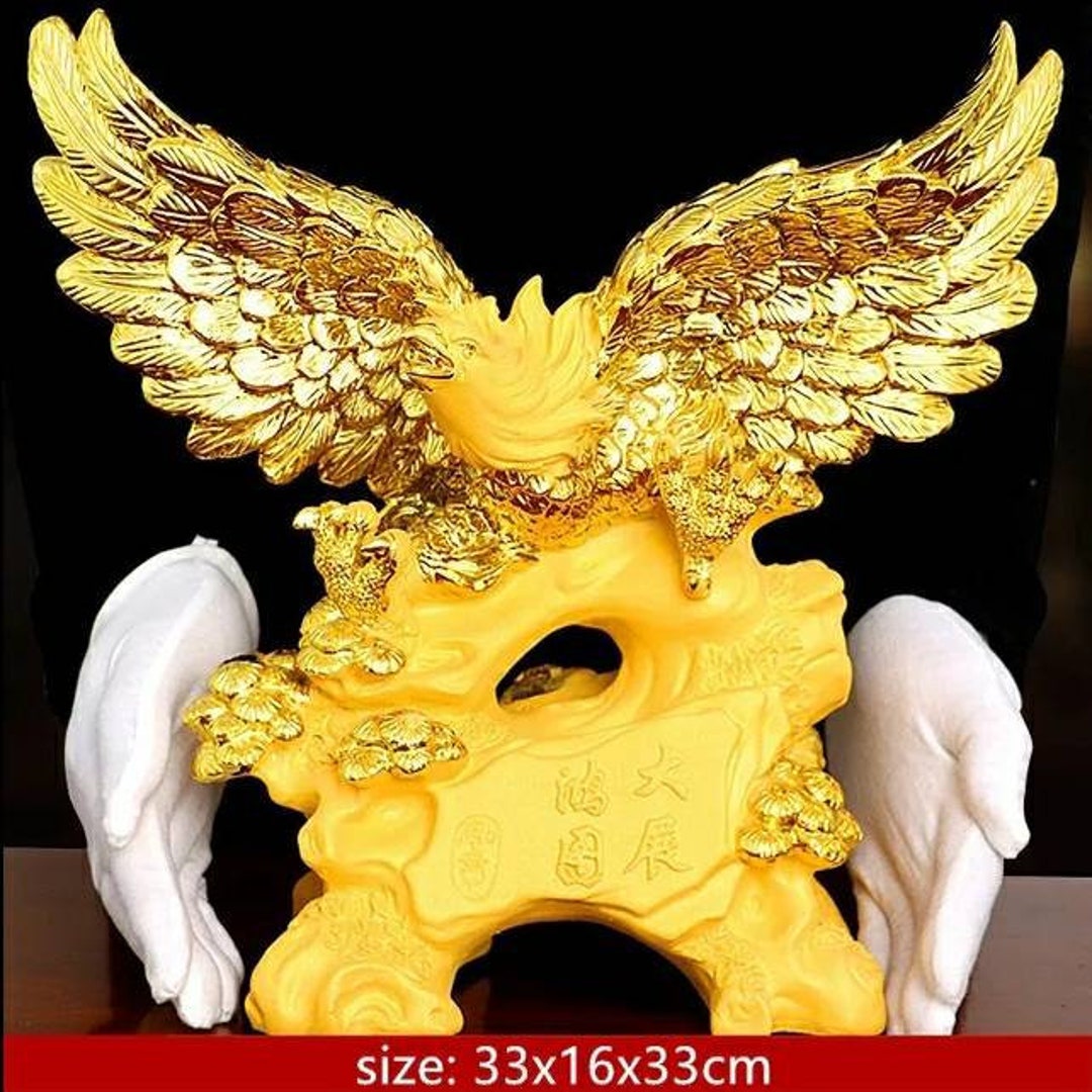 Chinese Feng Shui Lucky Great Wall Eagle Home/office Decor Sculpture ...