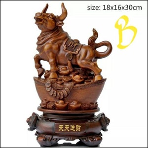 Chinese Feng Shui Lucky Gold Money Cattle/ox Cow Home/office Decor ...