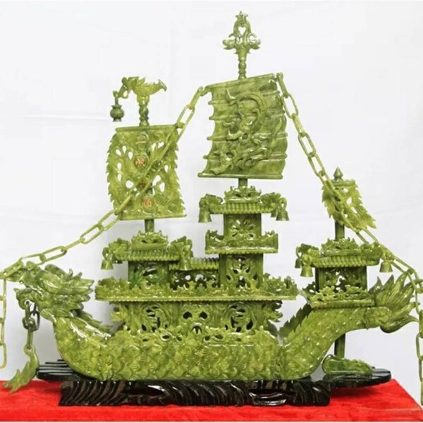 Green Jade Dragon Statue - Etsy