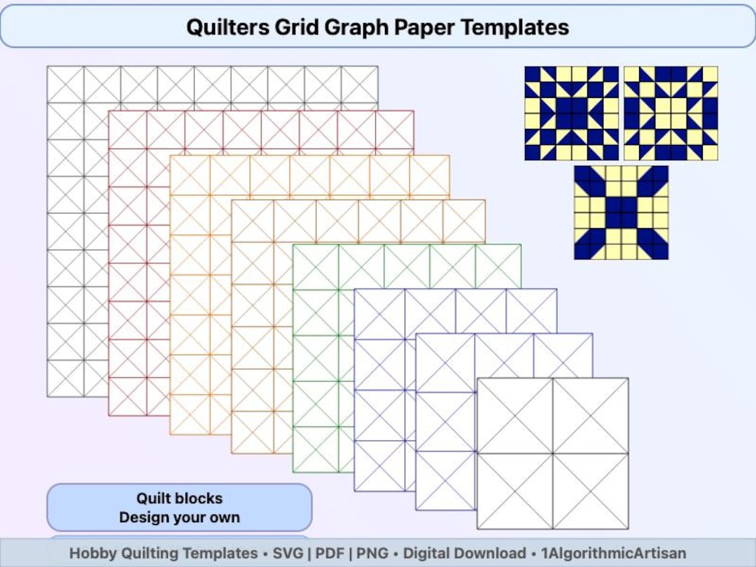 Quilter's HST Graph Paper • Svg | Png | Pdf • Printable Quilt Grid ...