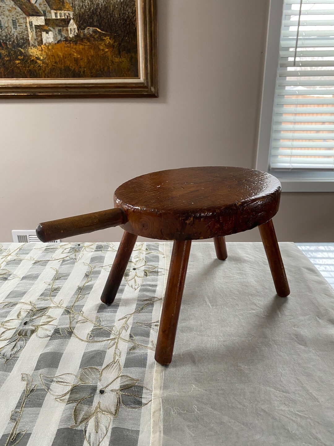 Rustic Charm: Vintage Milking Stool for Farmhouse Decor - Etsy