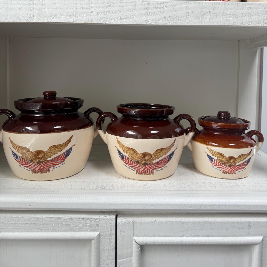 Vintage Mccoy Pottery Spirit of ’76 Crock Set – Federalist Kitchen ...
