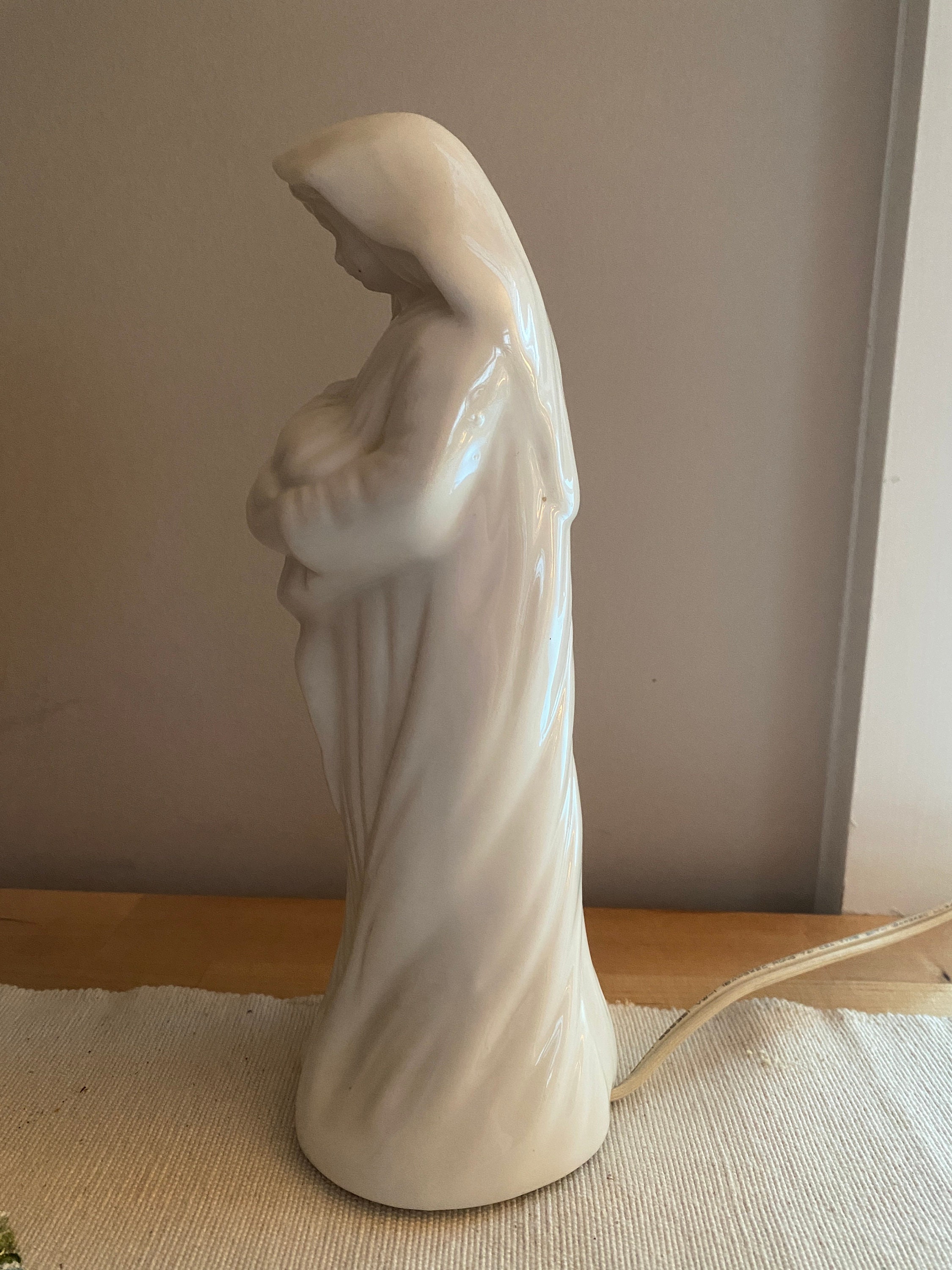 Divine Illumination: White Light-up Mary and Child Statue by House of ...