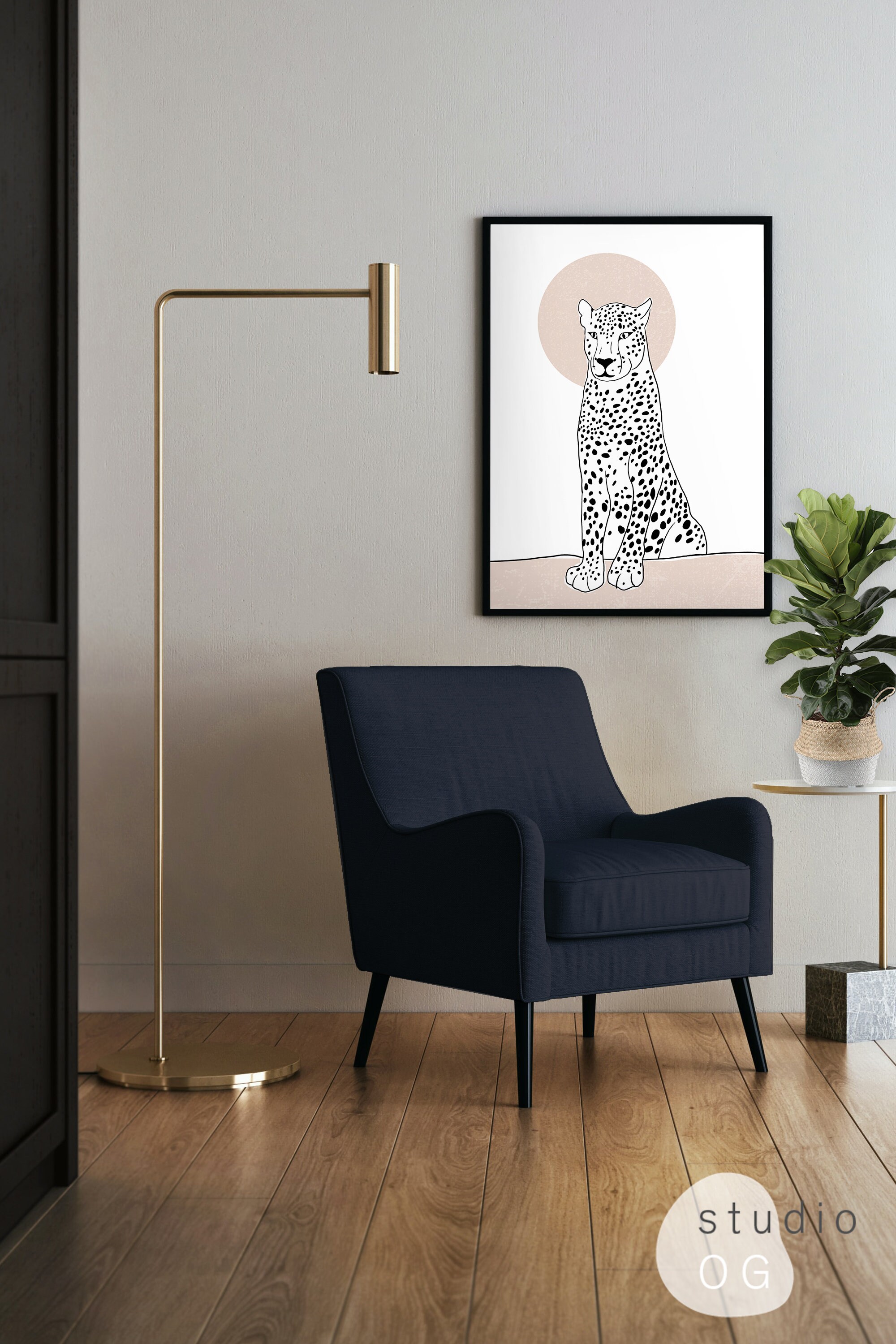 Cheetah Art Print Cheetah Wall Art Digital Download Modern - Etsy