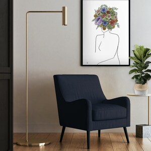 Flower Head Line Art Drawing Printable Wall Art Line Art - Etsy