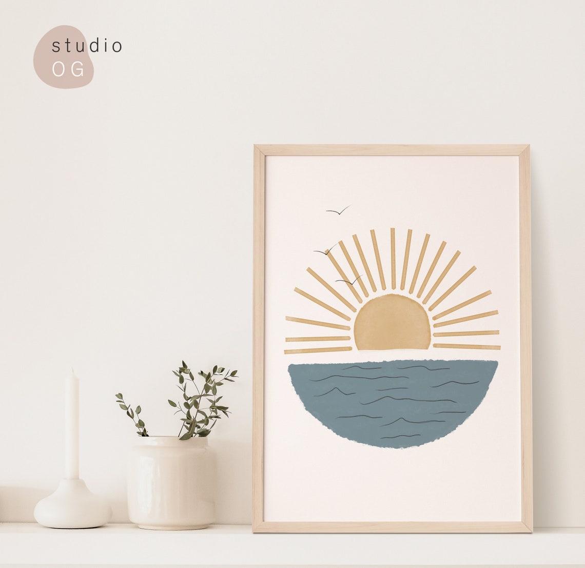 Sun and Beach Art Print Sun Art Printable Beach Art Print - Etsy