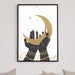 Hand and Gold Moon Celestial Art Print, Moon Art Printable, Gold Moon ...