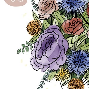 Flower Head Line Art Drawing Printable Wall Art Line Art - Etsy