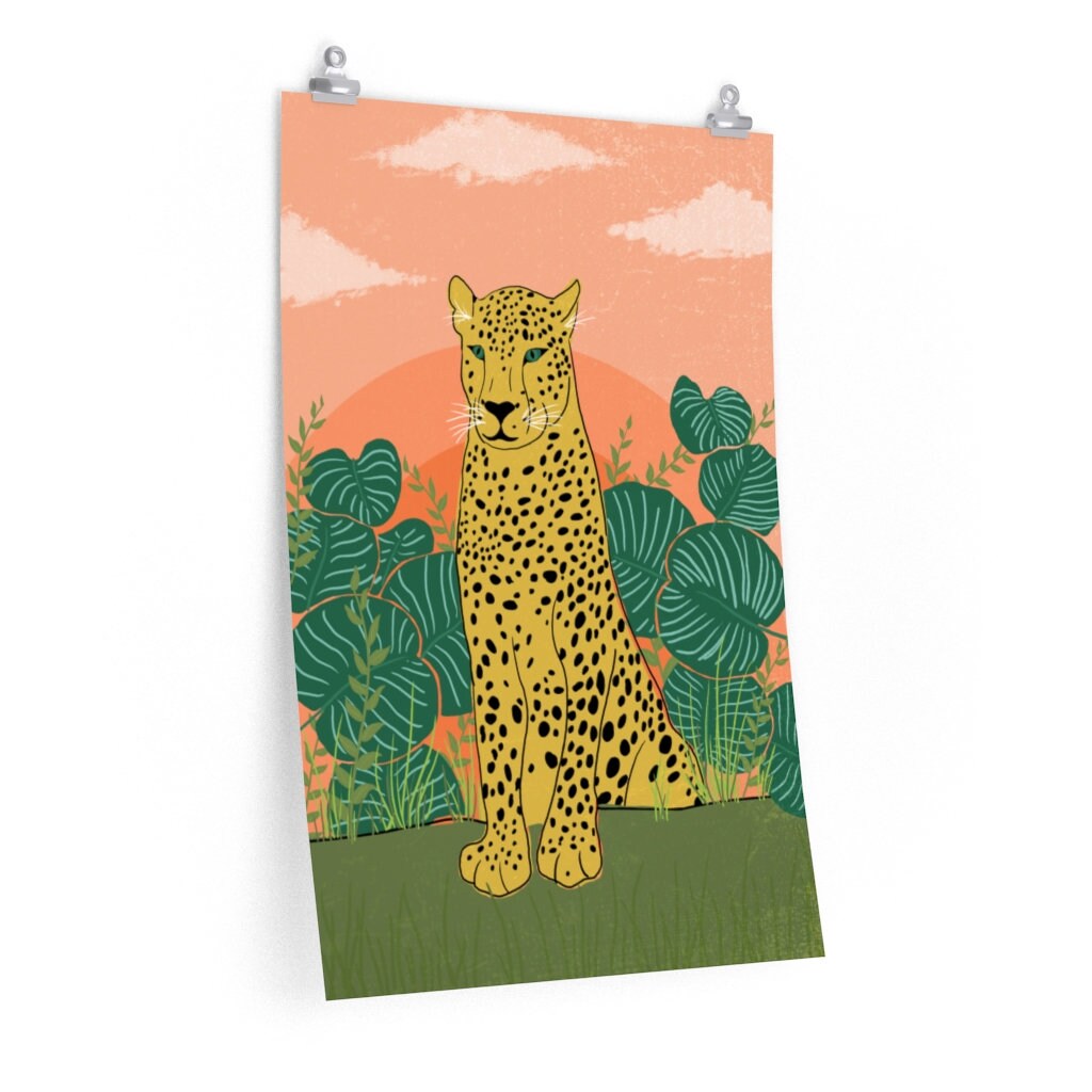 Cheetah Art Print Cheetah Wall Art Modern Art Print Jungle | Etsy