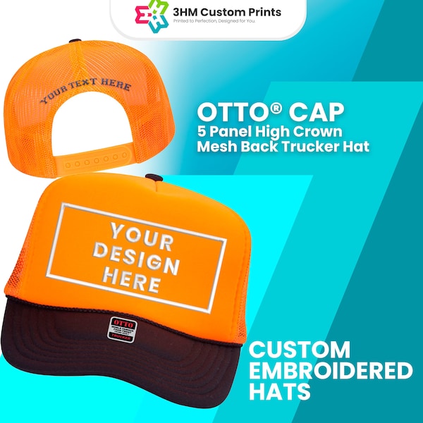 Embroidery Custom Trucker Foam Hat - Etsy