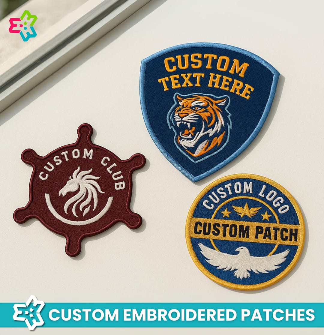 CUSTOM Embroidered Patches Iron on Velcro Sew on Twill Patch for ...