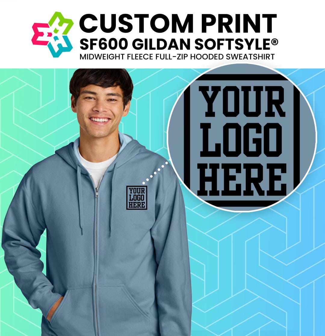 Custom Full-zip Hoodie | Personalized Logo Full-zip Hooded Sweatshirt ...