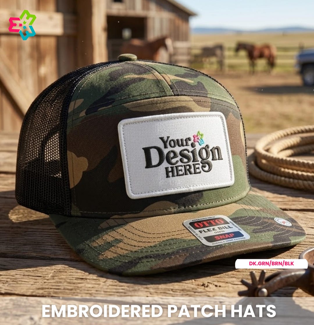 Embroidered Patch Trucker Hat Custom | Business Logo Hats Bulk ...