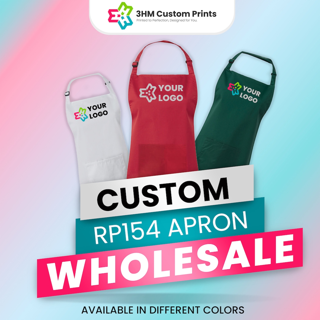 Custom Apron With Pocket, Custom Print Apron Adult Unisex, Personalized ...